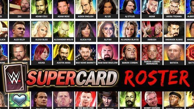 WWE SuperCard Roster | Cards Catalog by Card Name